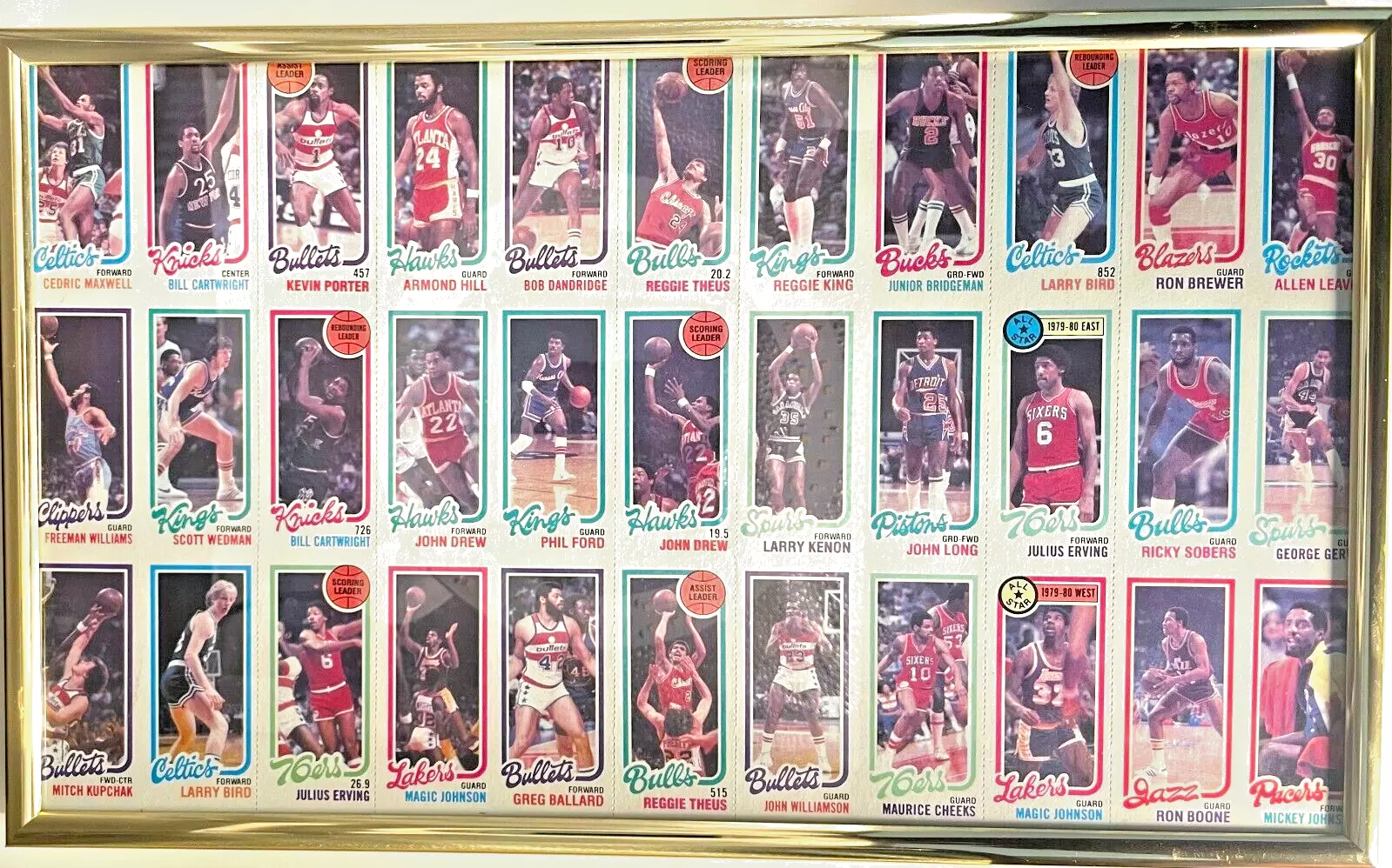 1980 Topps Basketball Uncut sheet Rookie Card Bird/Magic. Bird/Brew ...